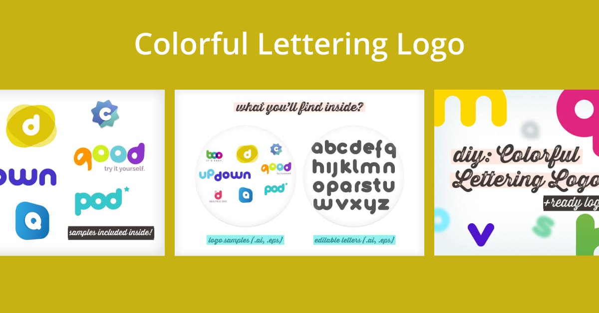 DIY: Colorful Lettering Logo+Samples – MasterBundles