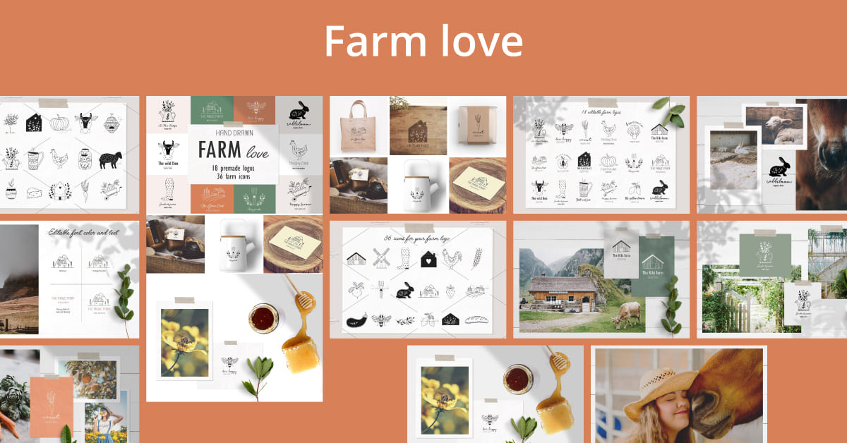 Farm Love - Premade Logos Set – MasterBundles
