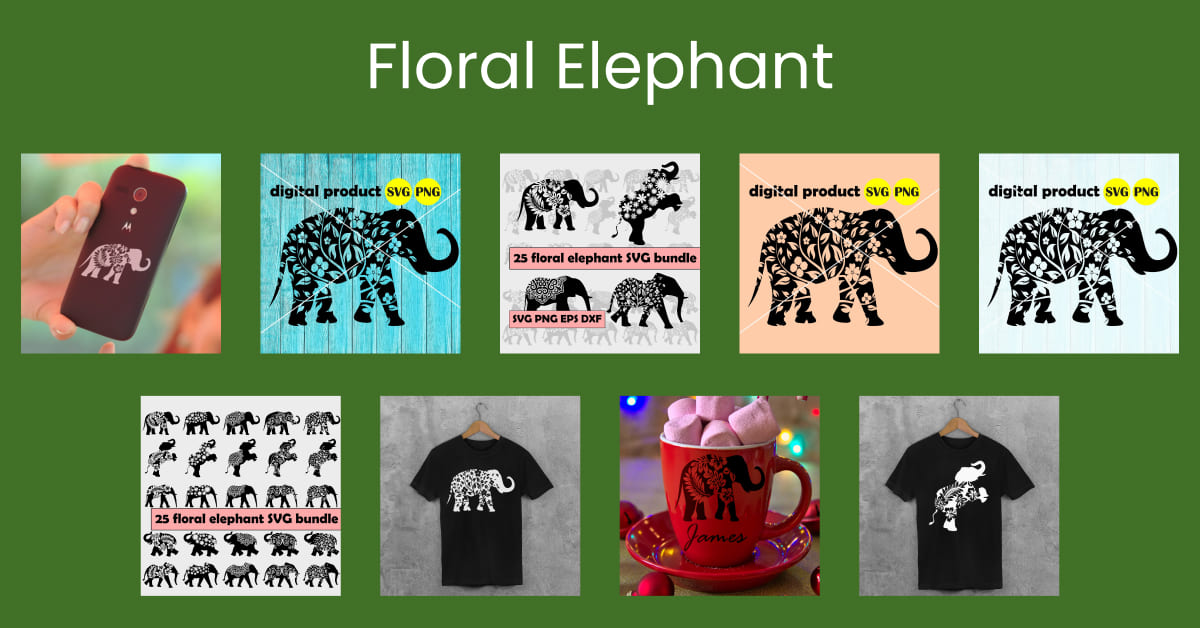 Floral Elephant SVG Bundle – MasterBundles