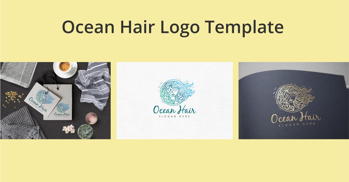 Ocean Hair Logo Template – MasterBundles
