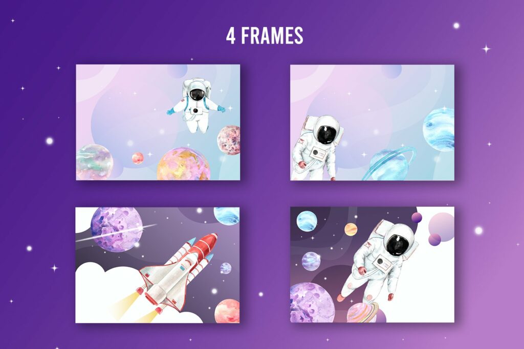 Space Galaxy Astronaut Watercolor – MasterBundles