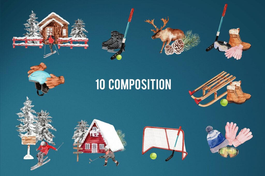 Winter Sports Watercolor – MasterBundles