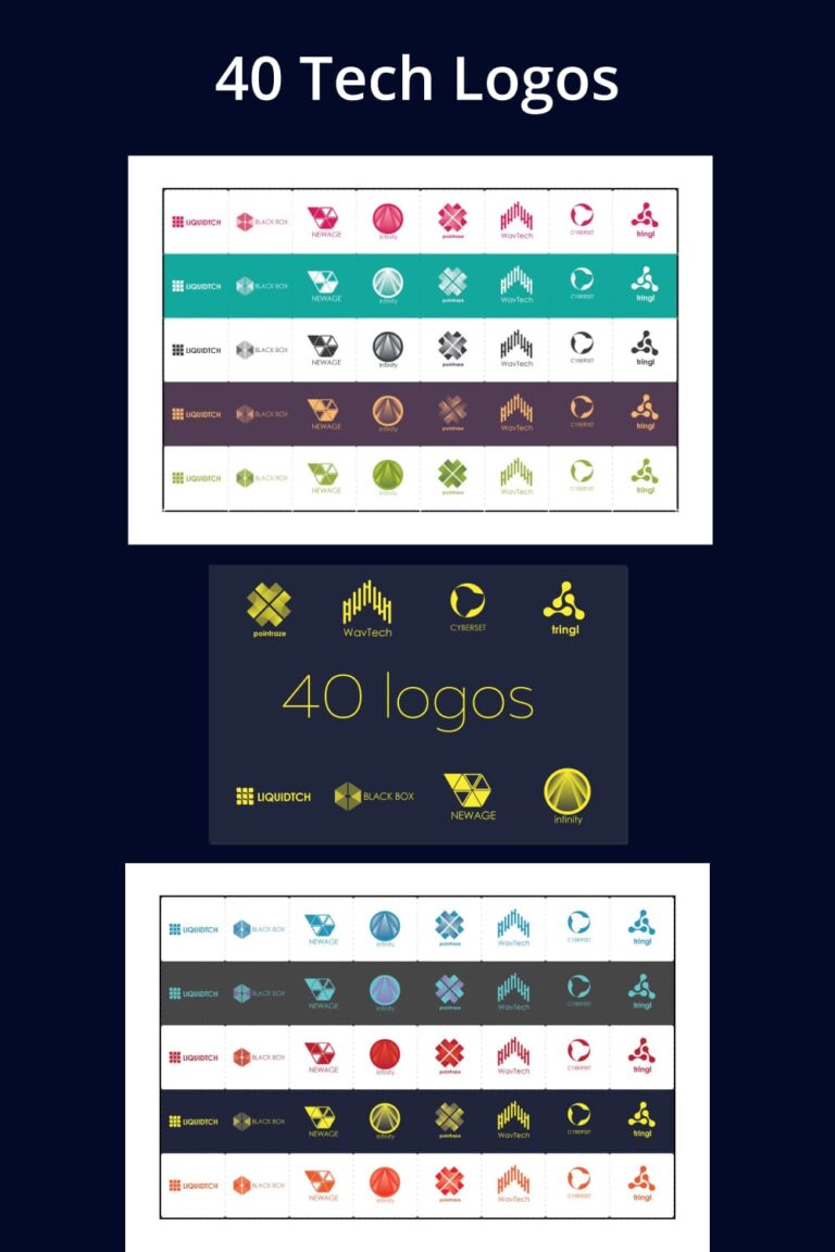40 Tech Logos – MasterBundles