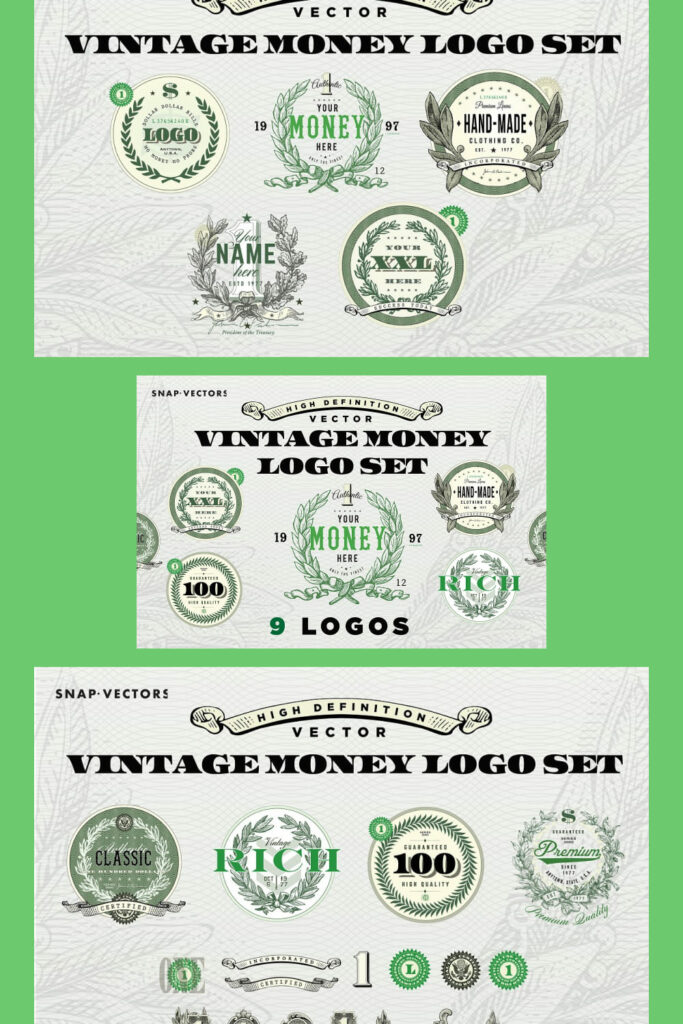 Vector Vintage Money Logo Set – MasterBundles