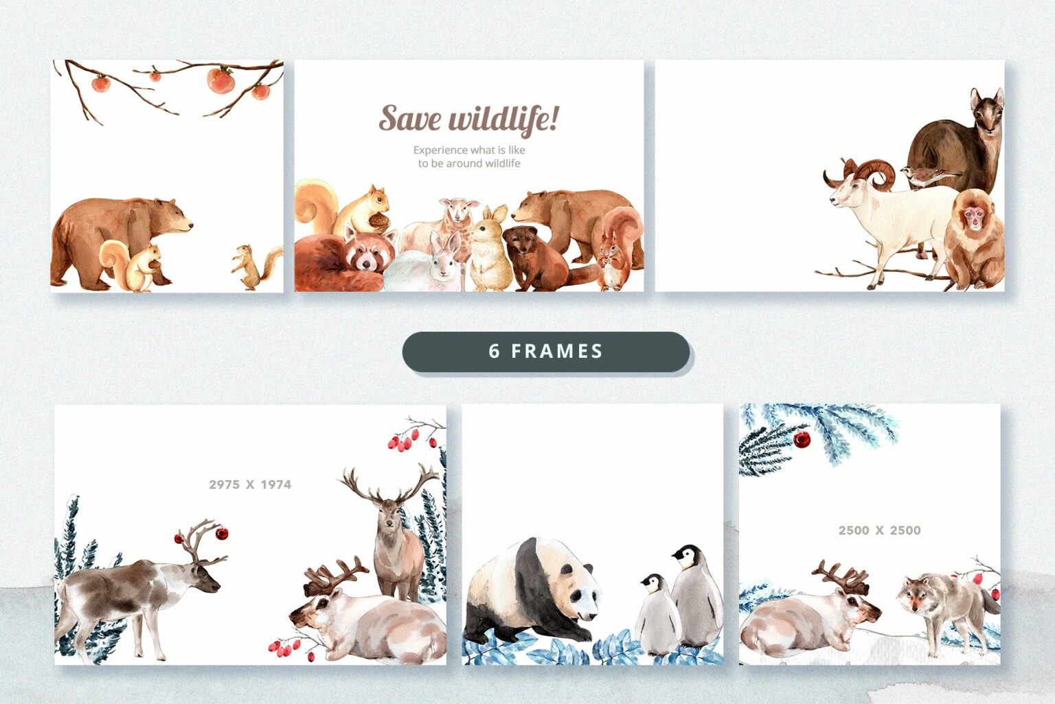 Winter Animals Watercolor – MasterBundles