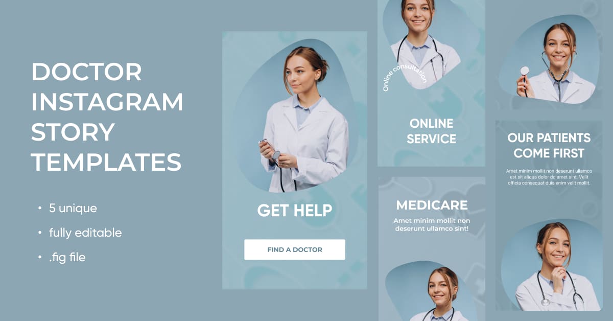 5 Doctor Instagram Story Templates – MasterBundles