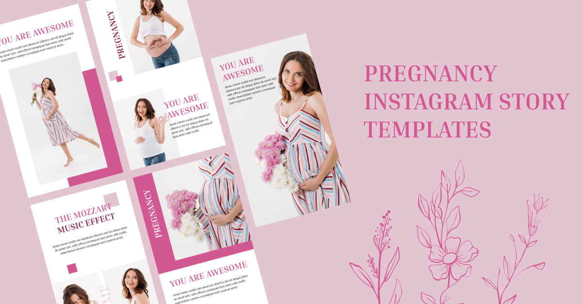 5 Pregnancy Instagram Story Templates – MasterBundles