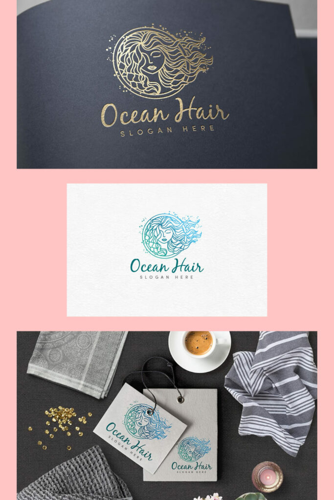 Ocean Hair Logo Template – MasterBundles