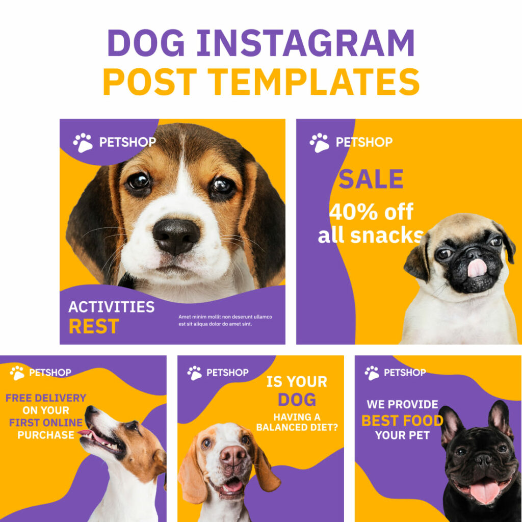 5 Dog Instagram Post Templates – MasterBundles