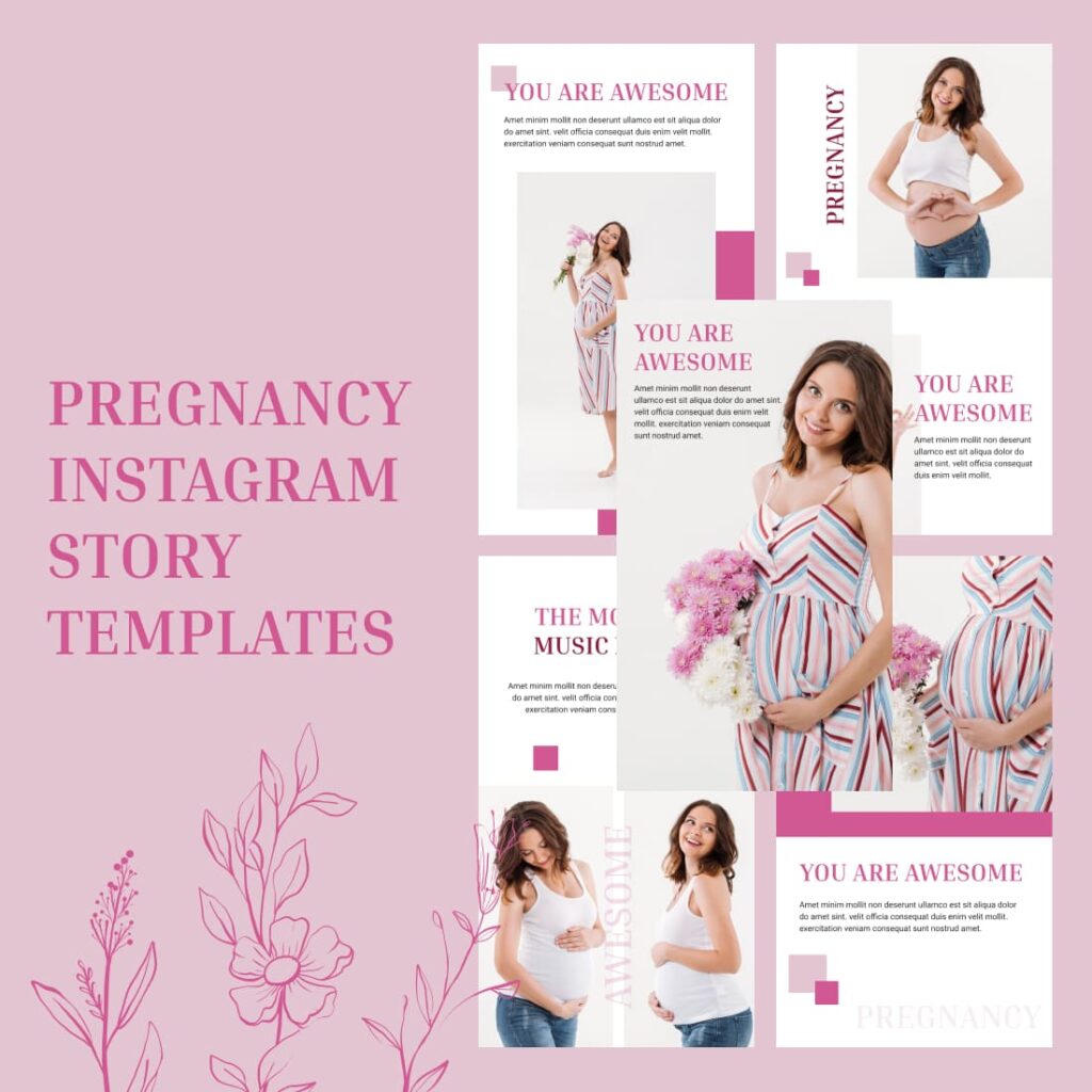 5 Pregnancy Instagram Story Templates – MasterBundles