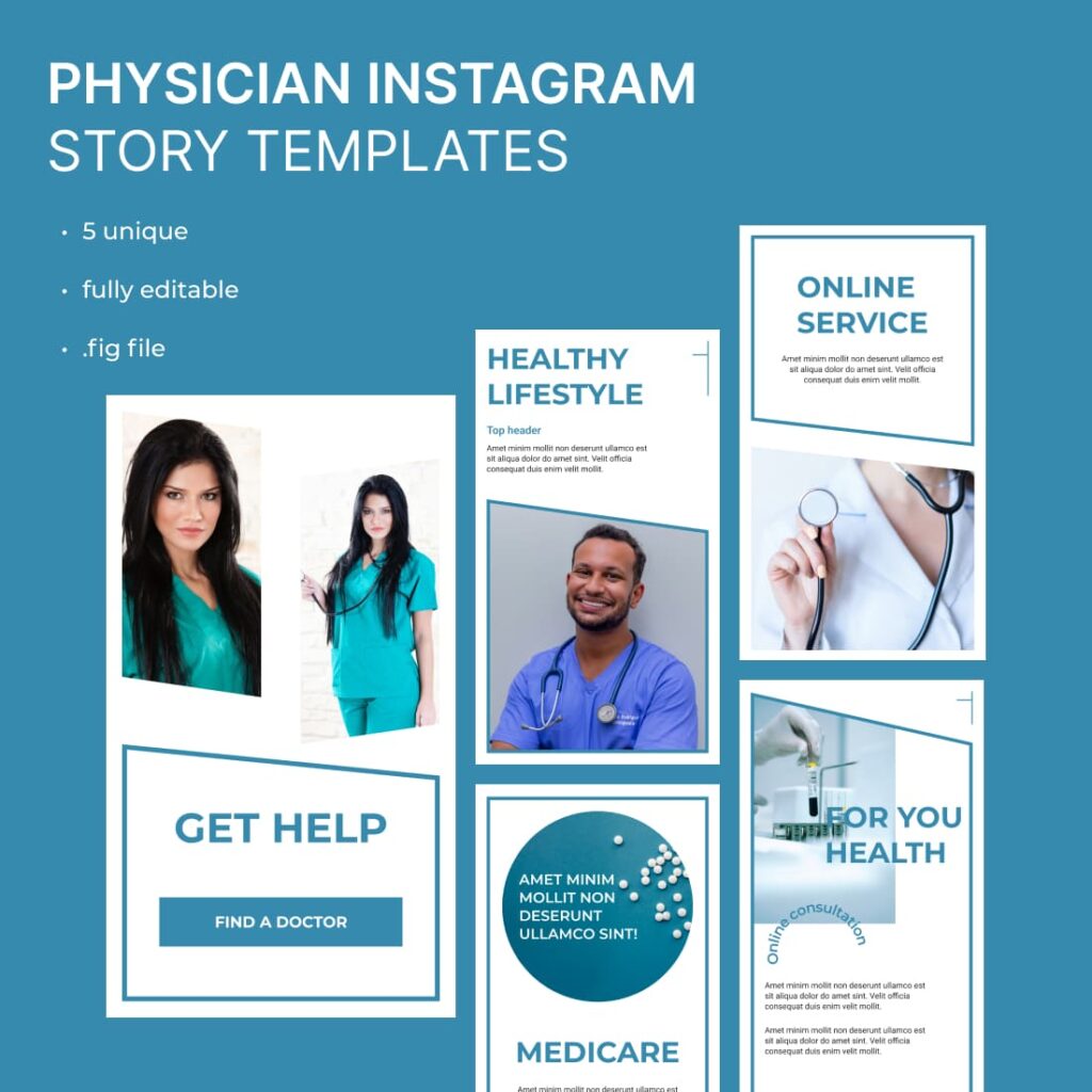 5 Doctor Instagram Post Templates | MasterBundles
