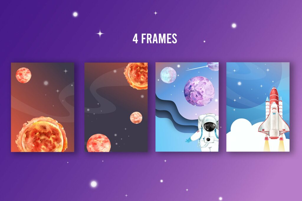 Space Galaxy Astronaut Watercolor – MasterBundles