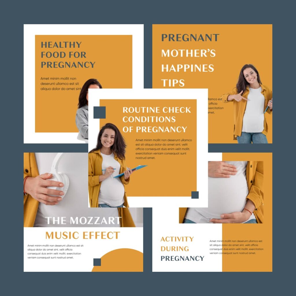 5 Yellow Pregnancy Instagram Post Templates – MasterBundles