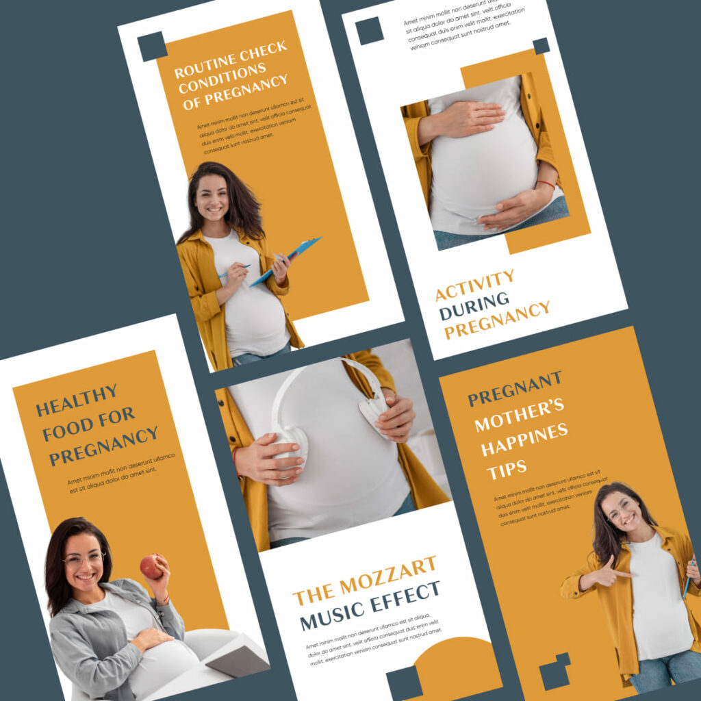 5 Pregnancy Instagram Story Templates – MasterBundles