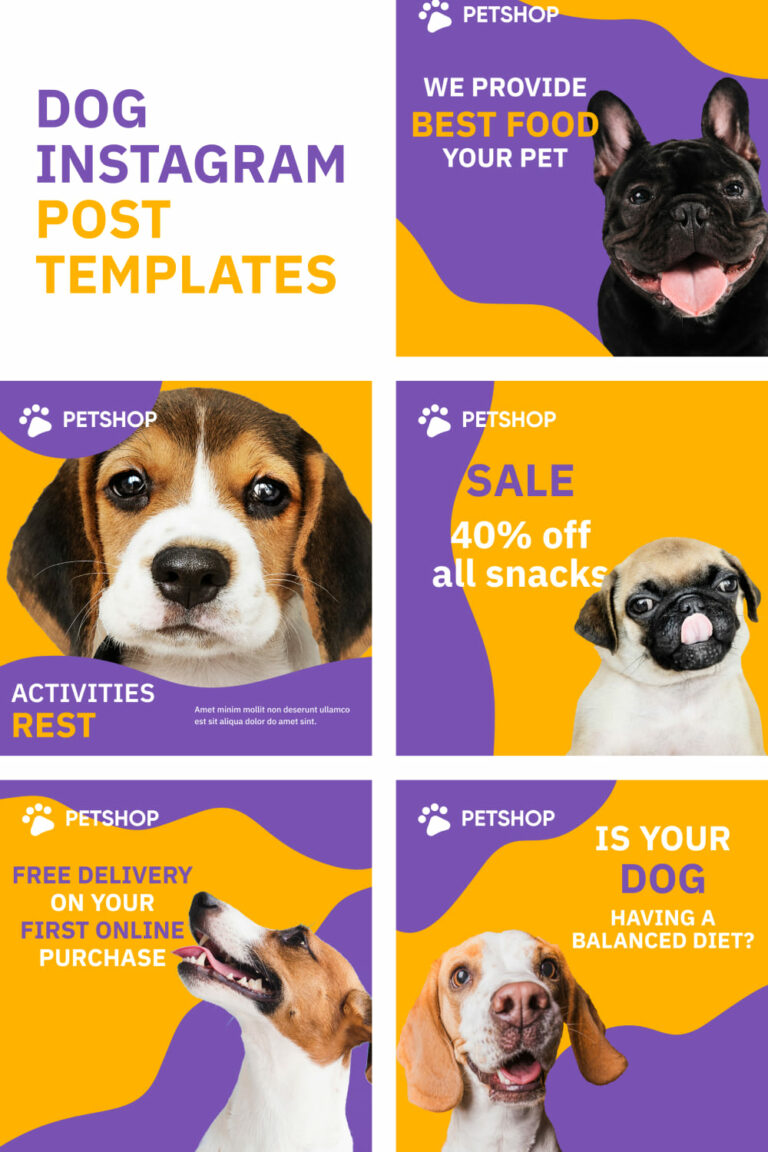 5 Dog Instagram Post Templates – MasterBundles