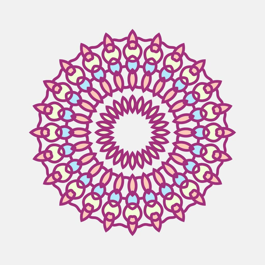 7 Mandala Art with sweet purple elegant color - only 10$ - MasterBundles