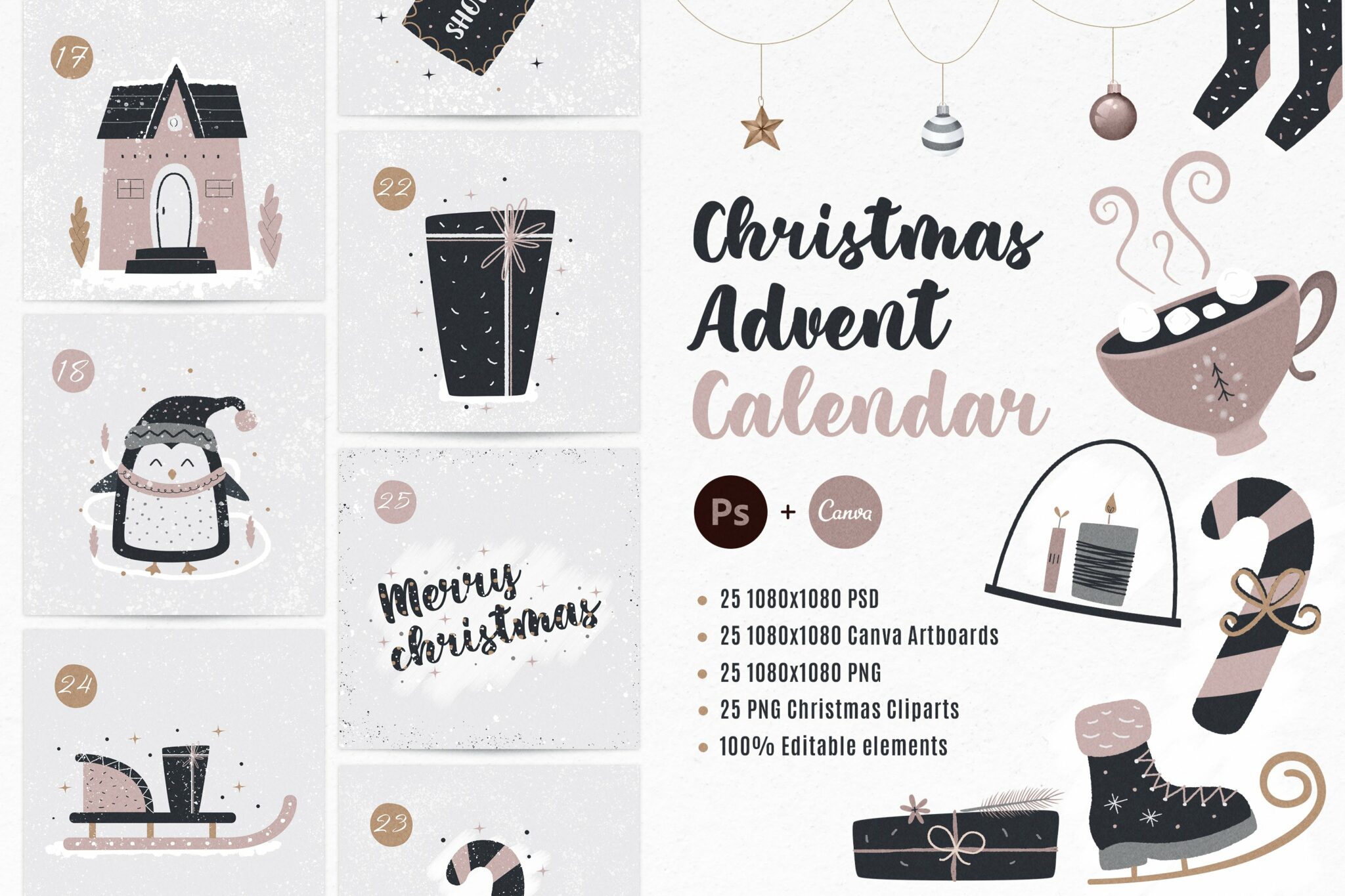 Canva PSD Christmas Advent Calendar – MasterBundles