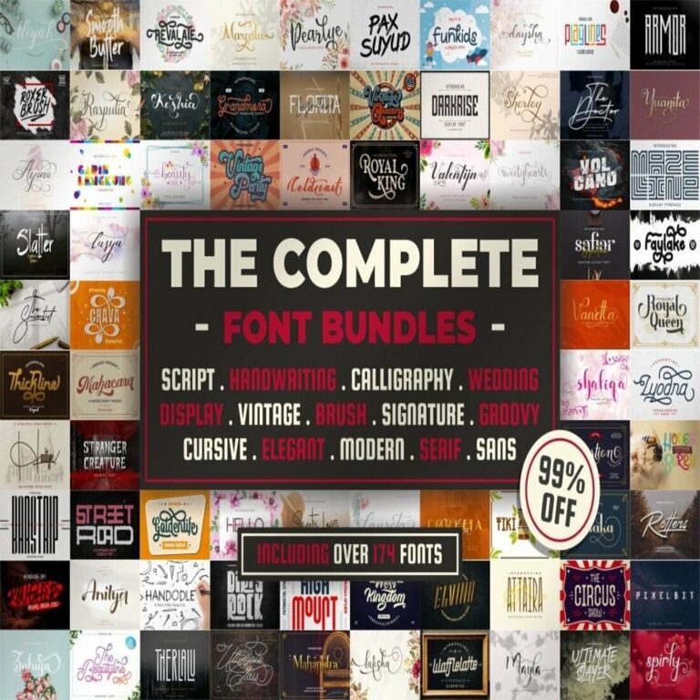 174 Font!! The Complete Font Bundles! - MasterBundles