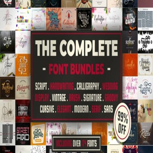 174 Font!! The Complete Font Bundles! | MasterBundles