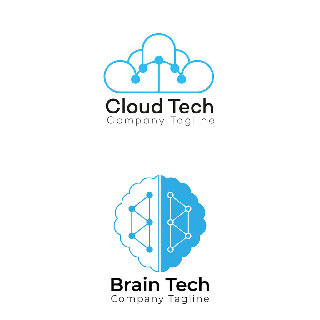 Pair of two Tech logos - MasterBundles