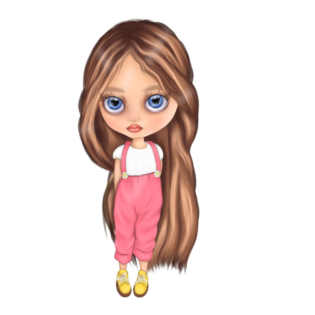 4 PNG drawing of a girl - MasterBundles