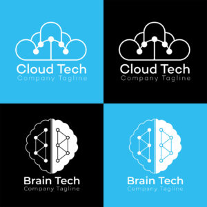 Pair of two Tech logos | MasterBundles