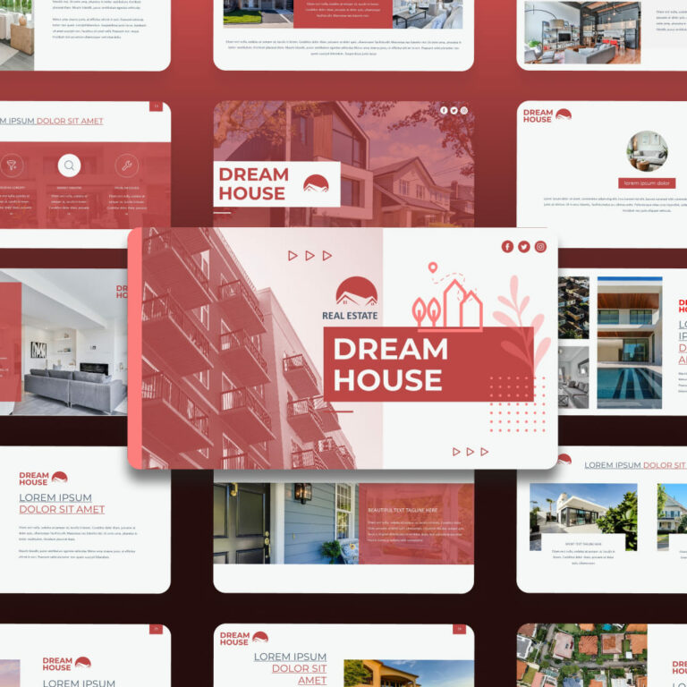 Dream House Presentation Template: 50 Slides PPTX, KEY, Google Slides ...