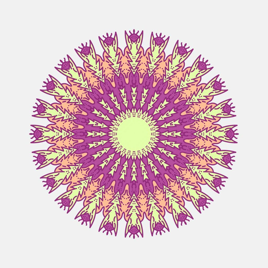7 Mandala Art with sweet purple elegant color - only 10$ - MasterBundles