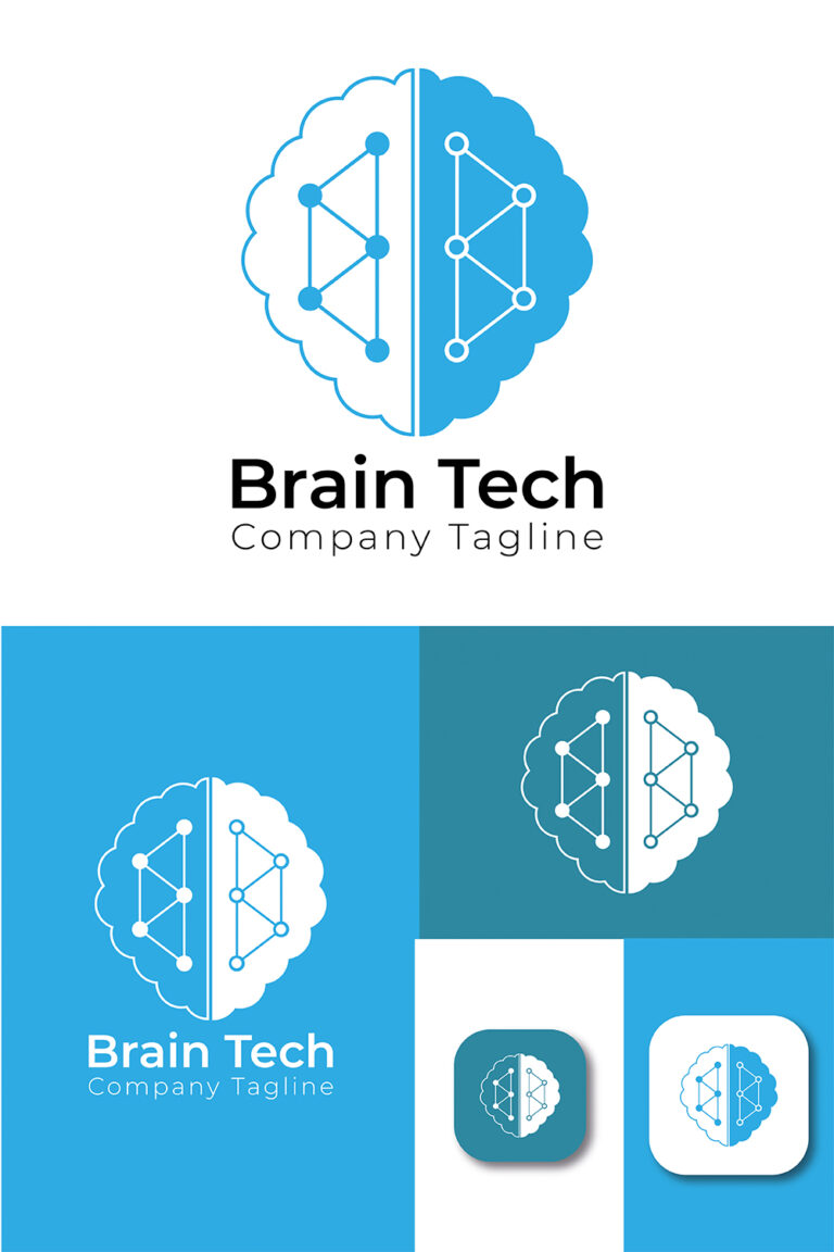 Pair of two Tech logos - MasterBundles