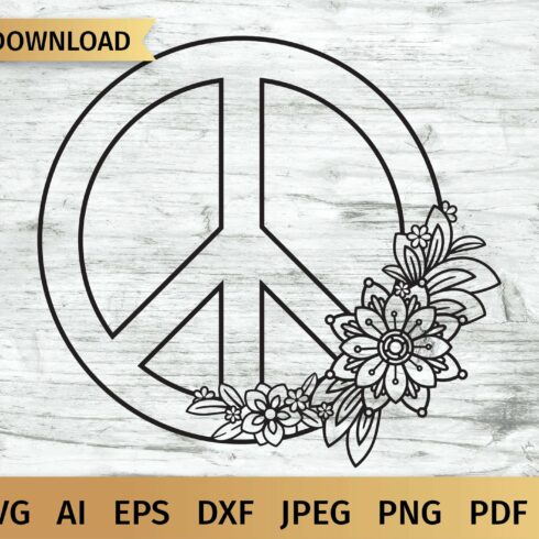 Peace Sign SVG | Floral Peace Symbol PNG Design – MasterBundles