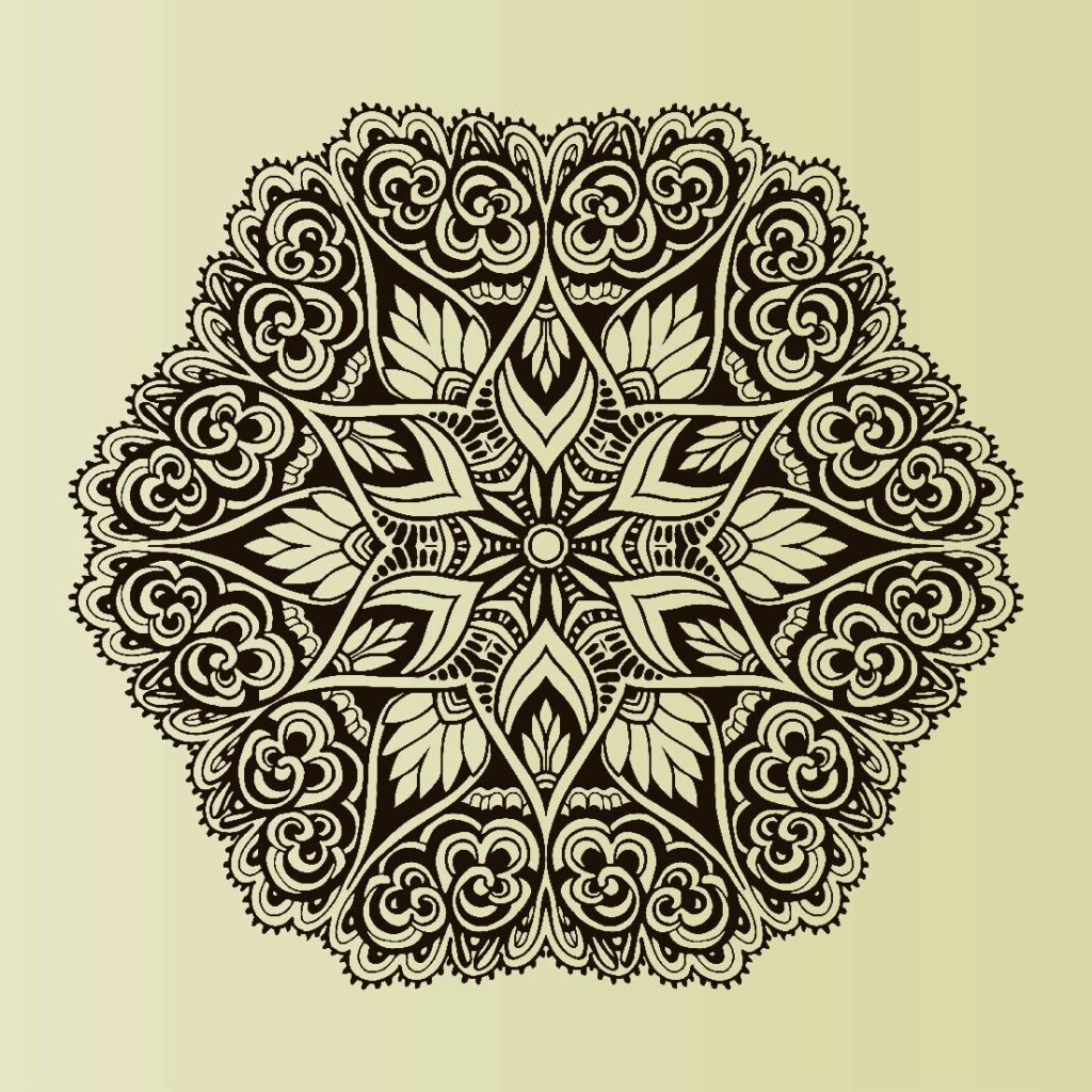 Set of 4 Golden Mandala art pattern Vectors - MasterBundles