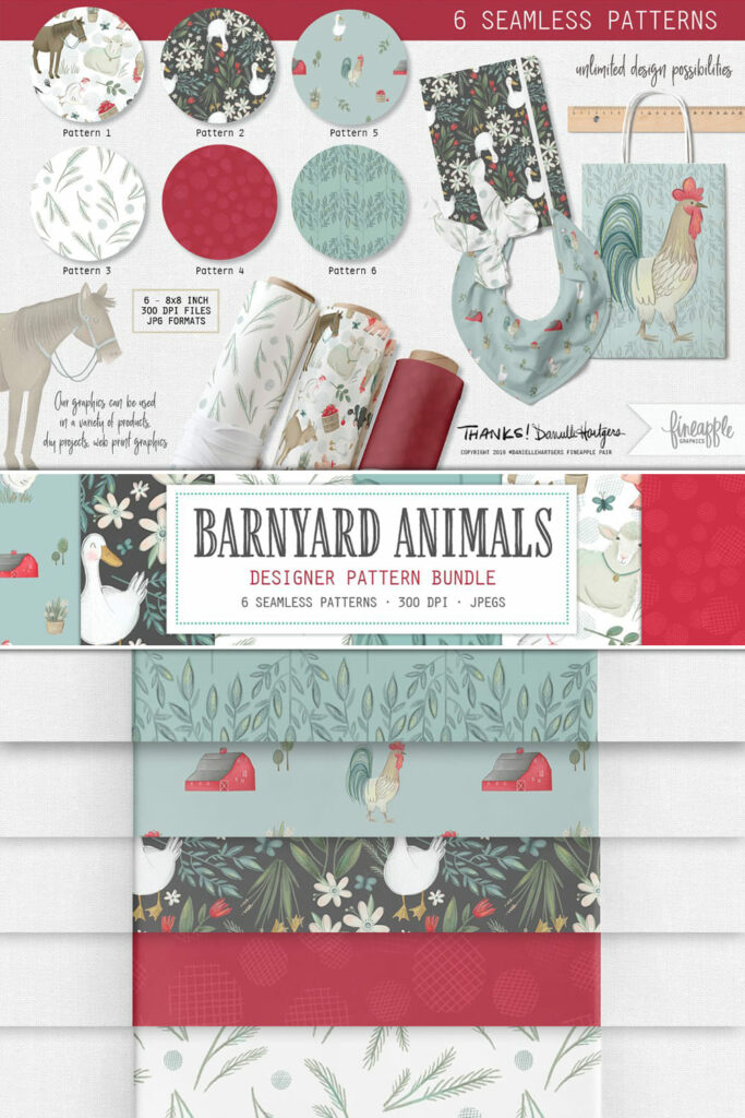 Barnyard Animals Digital Paper – MasterBundles