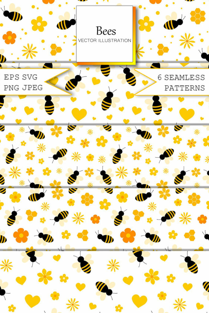 Bees Pattern. Bees Background – MasterBundles