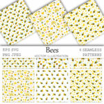 Bees pattern. Honey pattern. Bee SVG – MasterBundles