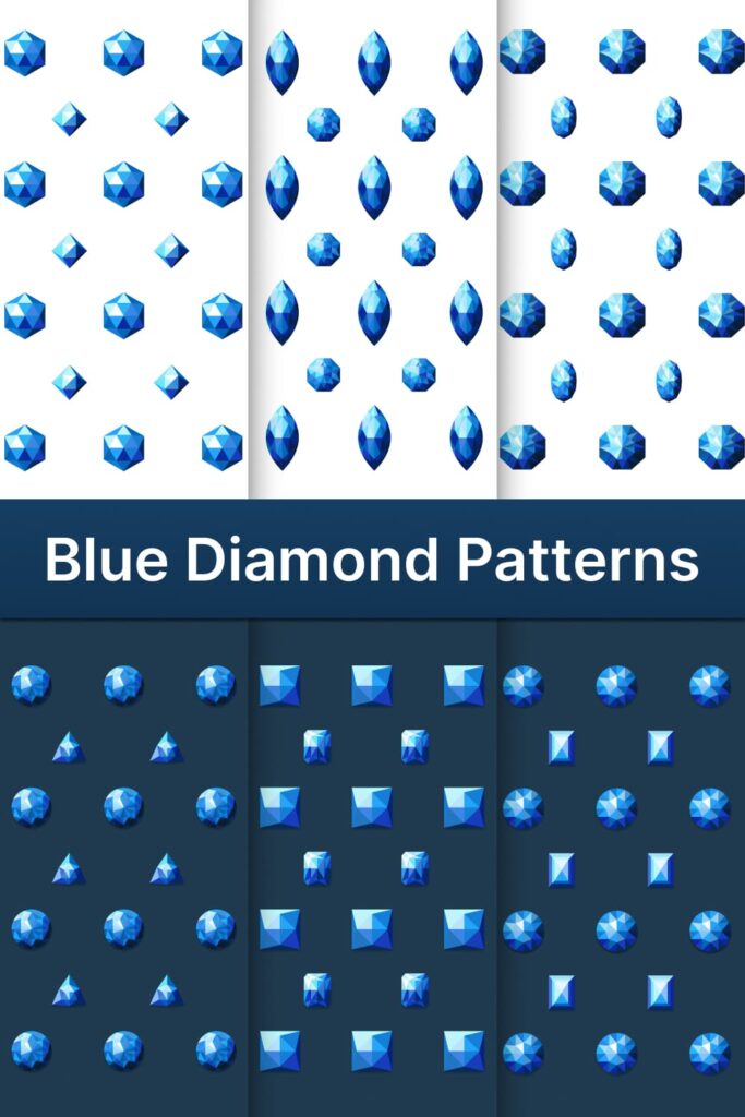 Blue Diamond Patterns – MasterBundles