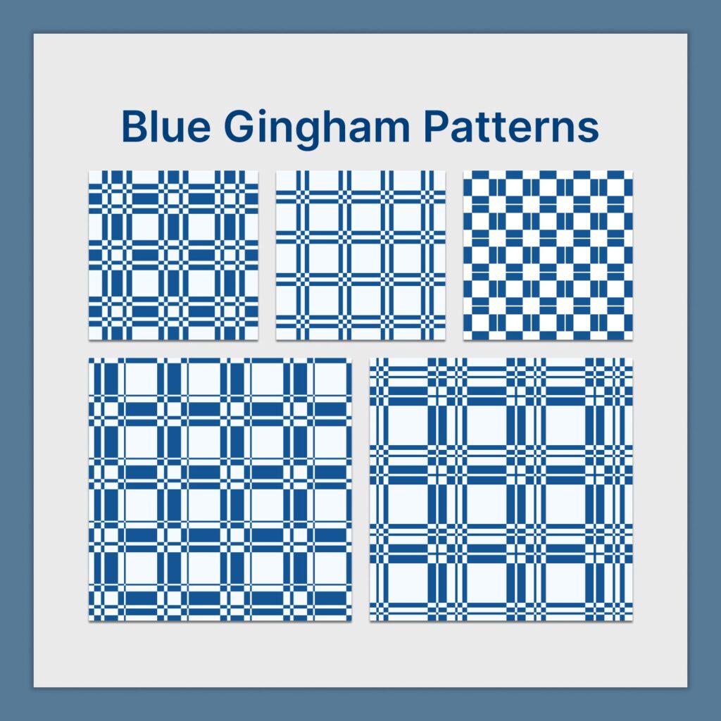 Blue Gingham Patterns V1 – MasterBundles