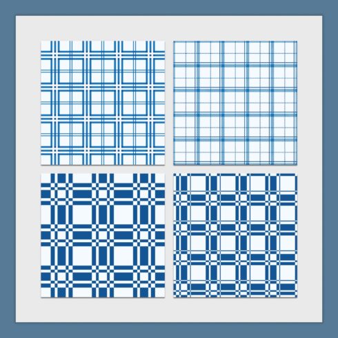 Blue Gingham Patterns V1 – MasterBundles