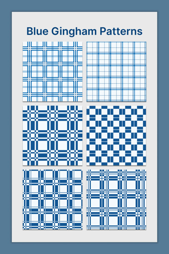Blue Gingham Patterns V1 – MasterBundles
