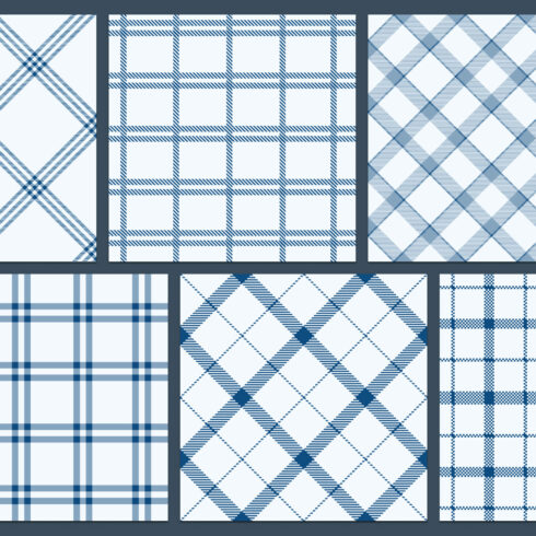 Blue Gingham Patterns V2 – MasterBundles