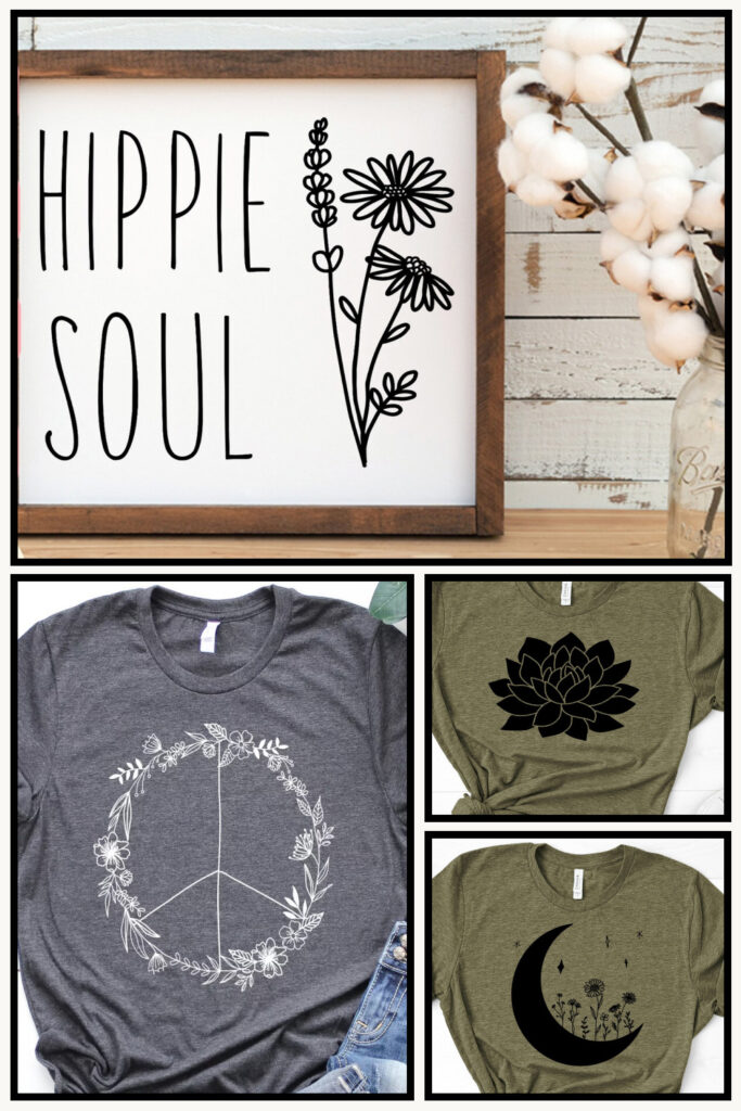 Boho Bundle SVG design - Peace sign SVG file for Cricut - Moonchild SVG ...