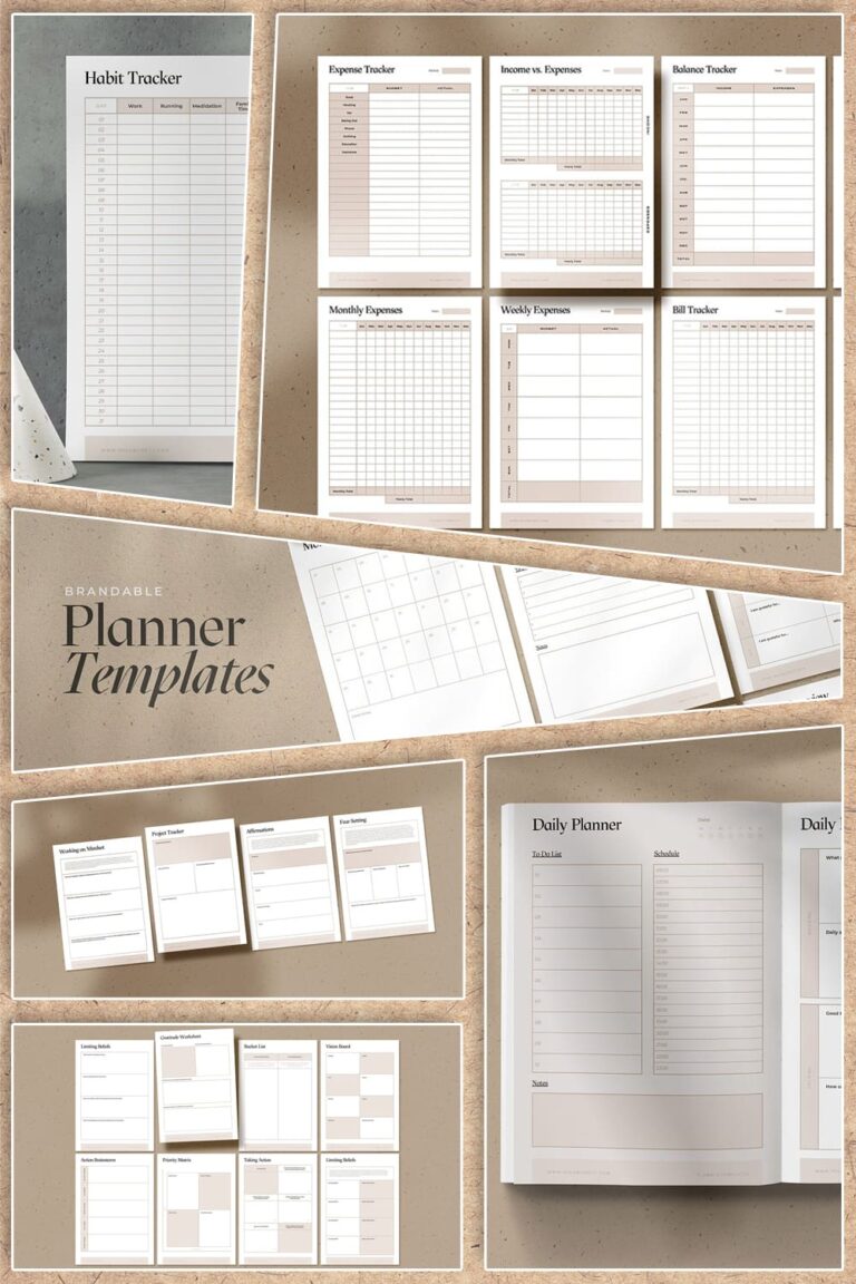 Brandable Planner Templates – MasterBundles