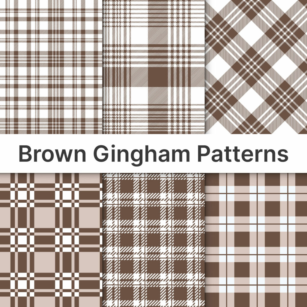Country Gingham Background Papers in Brown – MasterBundles