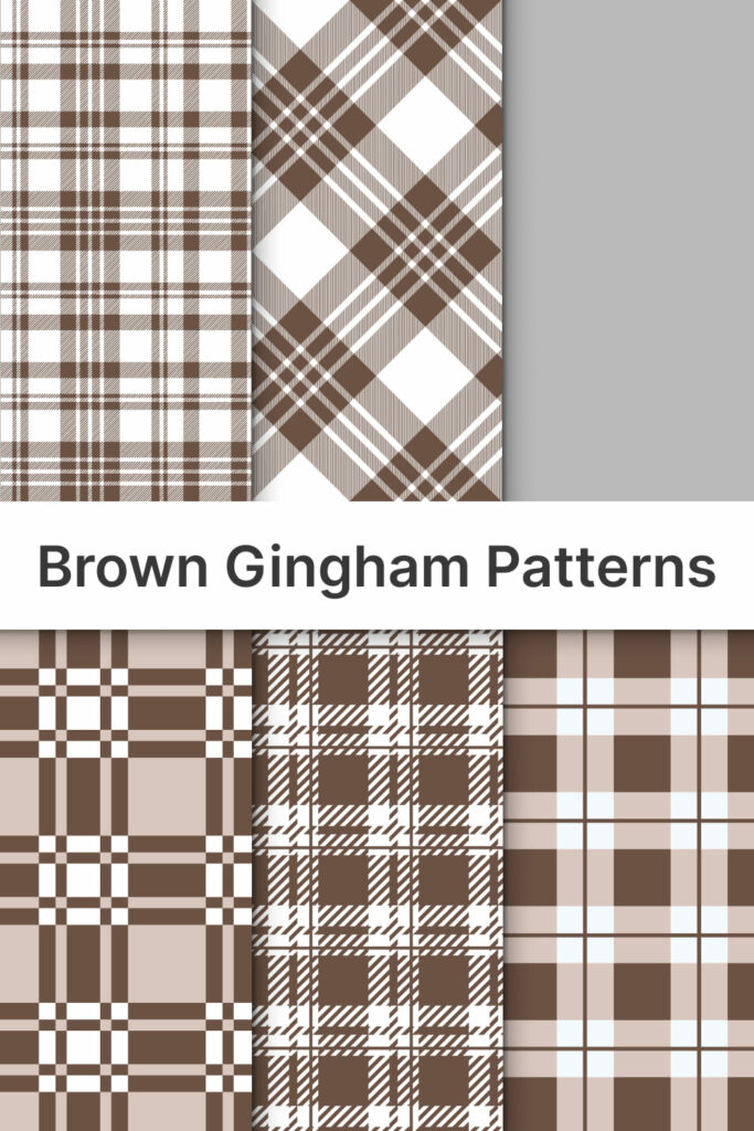 Country Gingham Background Papers in Brown – MasterBundles