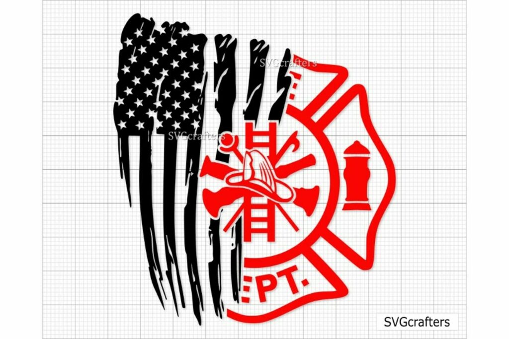 Distressed Firefighter Flag SVG, Firefighter SVG,Fireman SVG - done ...