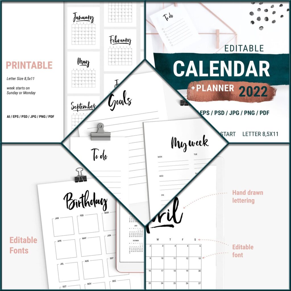 Calendar 2022 Planner – MasterBundles