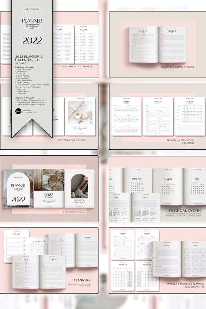 Canva Planner & 2022 Calendar Kit v3 – MasterBundles
