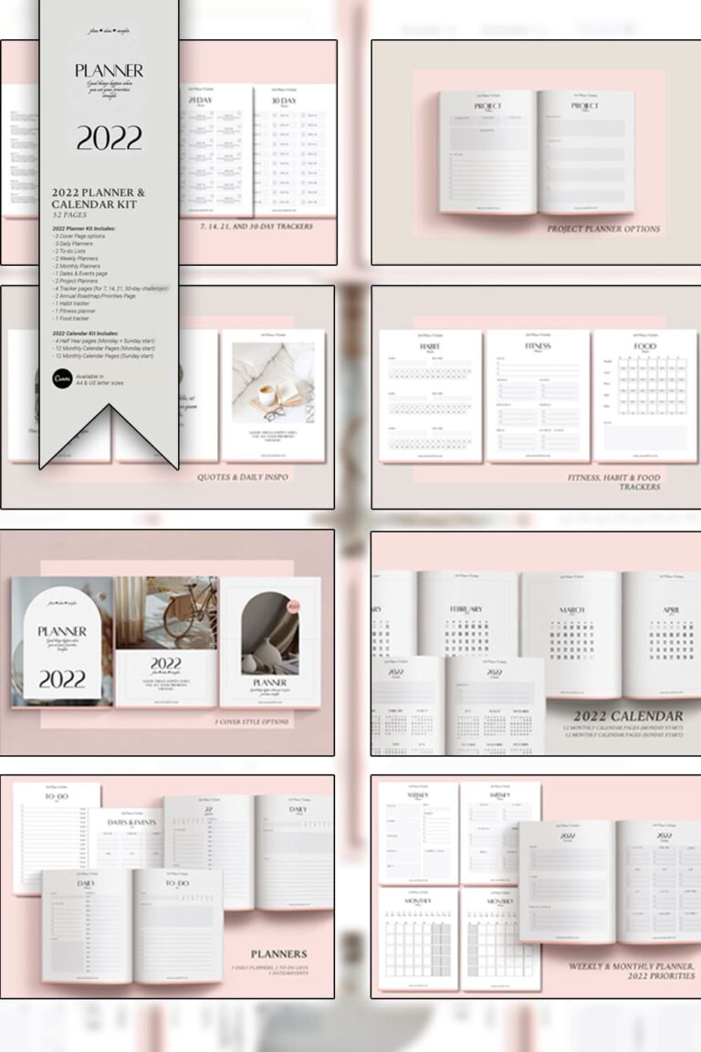 Canva Planner & 2022 Calendar Kit v3 – MasterBundles