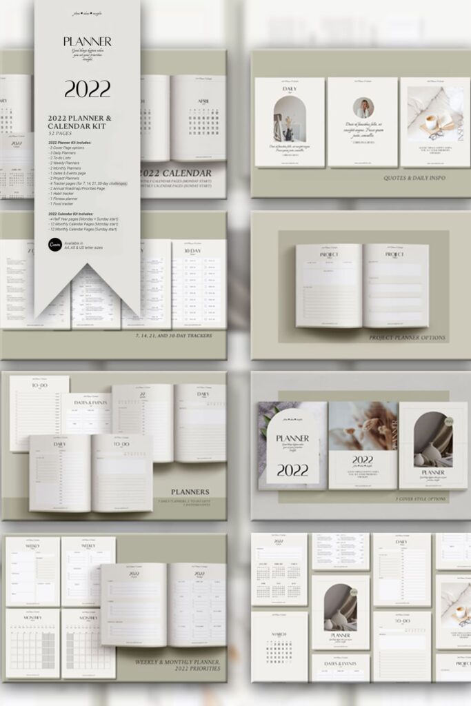 Canva Planner & 2022 Calendar Kit v4 – MasterBundles