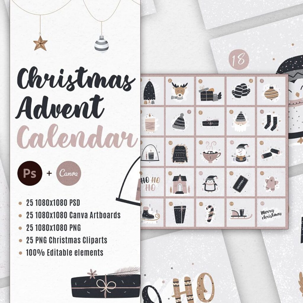 Canva PSD Christmas Advent Calendar – MasterBundles