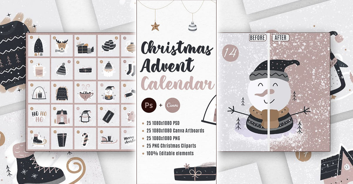 Canva PSD Christmas Advent Calendar – MasterBundles
